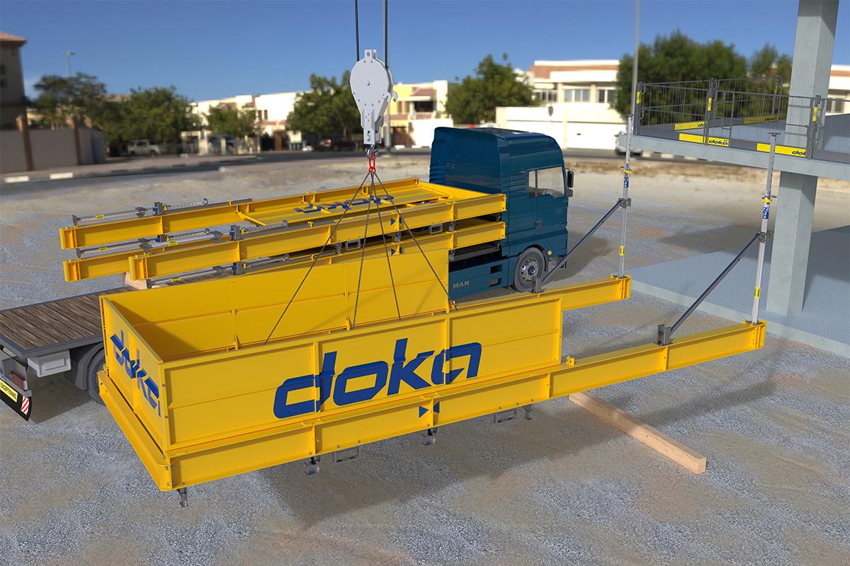 Doka Ausfahrbühne: Materialumschlag auf einem neuen Level - DOKA Blog